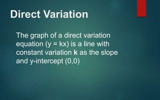 Mathematics 9 Lesson 4-A: Direct Variation | PPTX