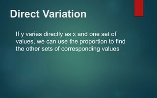 Mathematics 9 Lesson 4-A: Direct Variation | PPTX