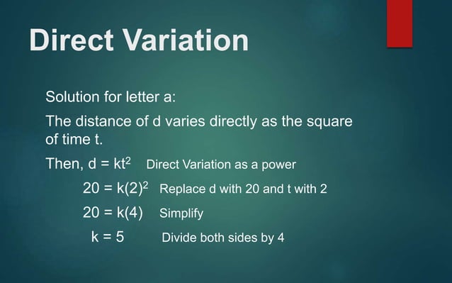 Mathematics 9 Lesson 4-A: Direct Variation