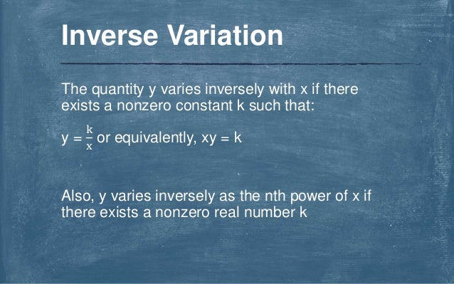 Mathematics 9 Lesson 4-B: Inverse Variation