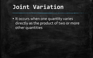 Mathematics 9 Lesson 4-C: Joint and Combined Variation | PPTX