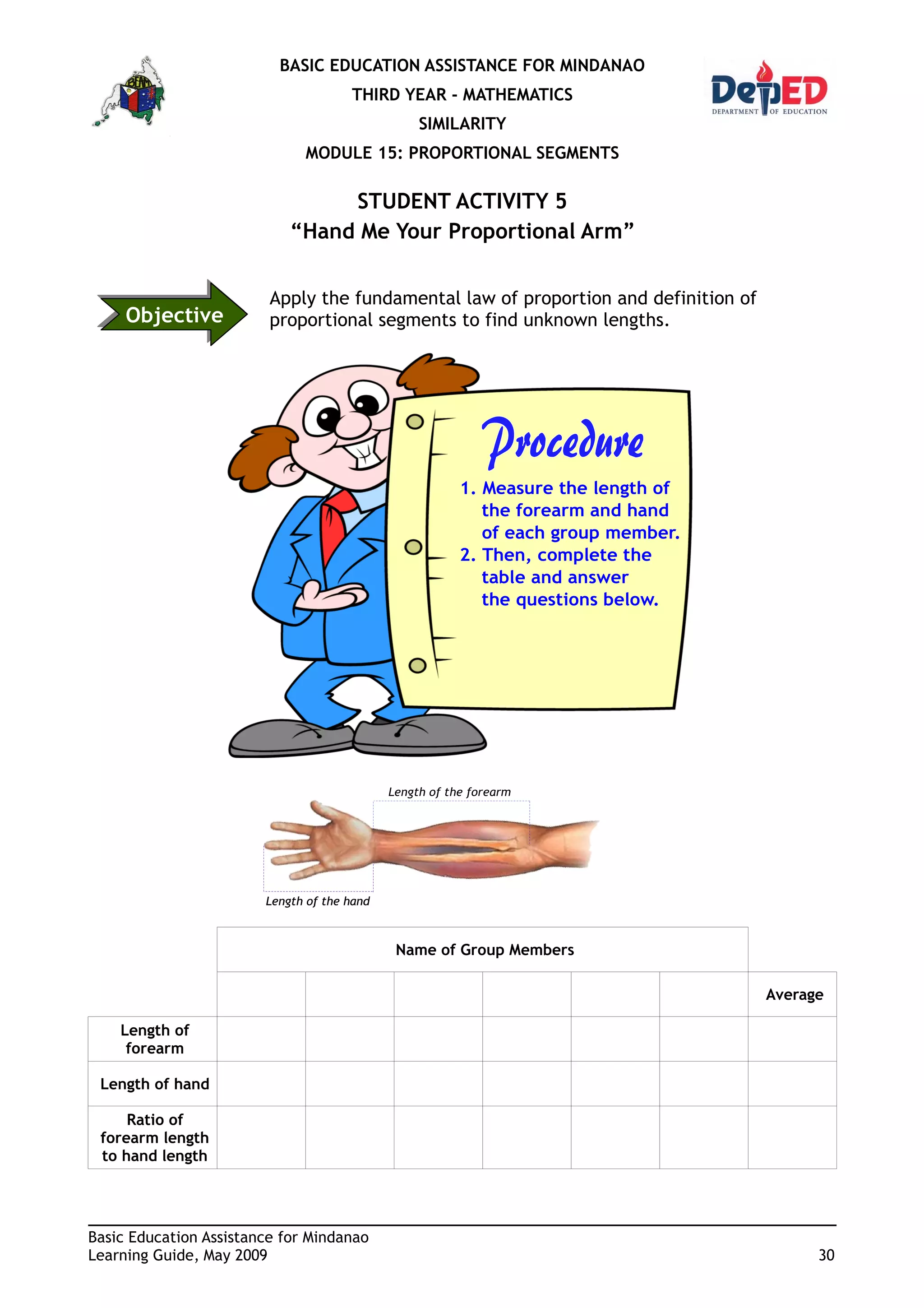Mathematics 9 Proportional Segments | PDF