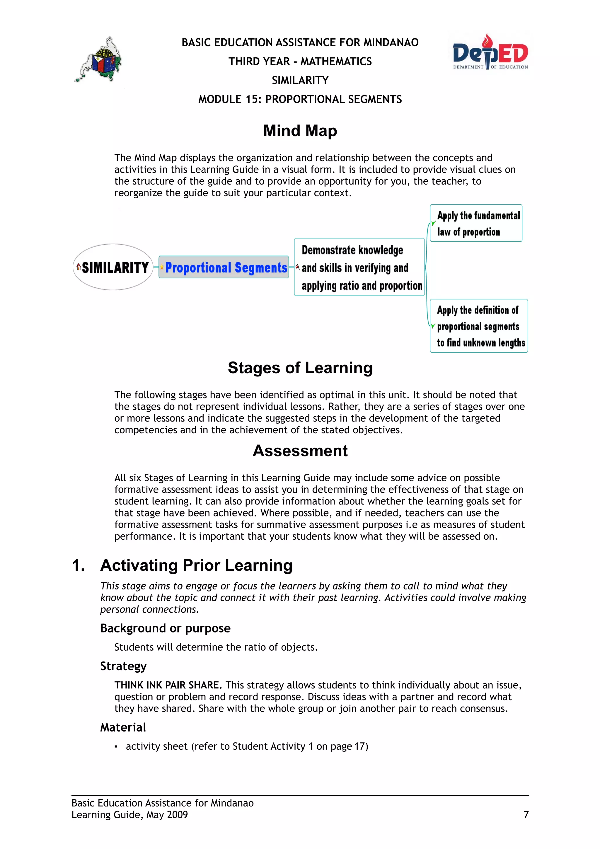 Mathematics 9 Proportional Segments | PDF