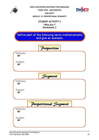 Mathematics 9 Proportional Segments | PDF