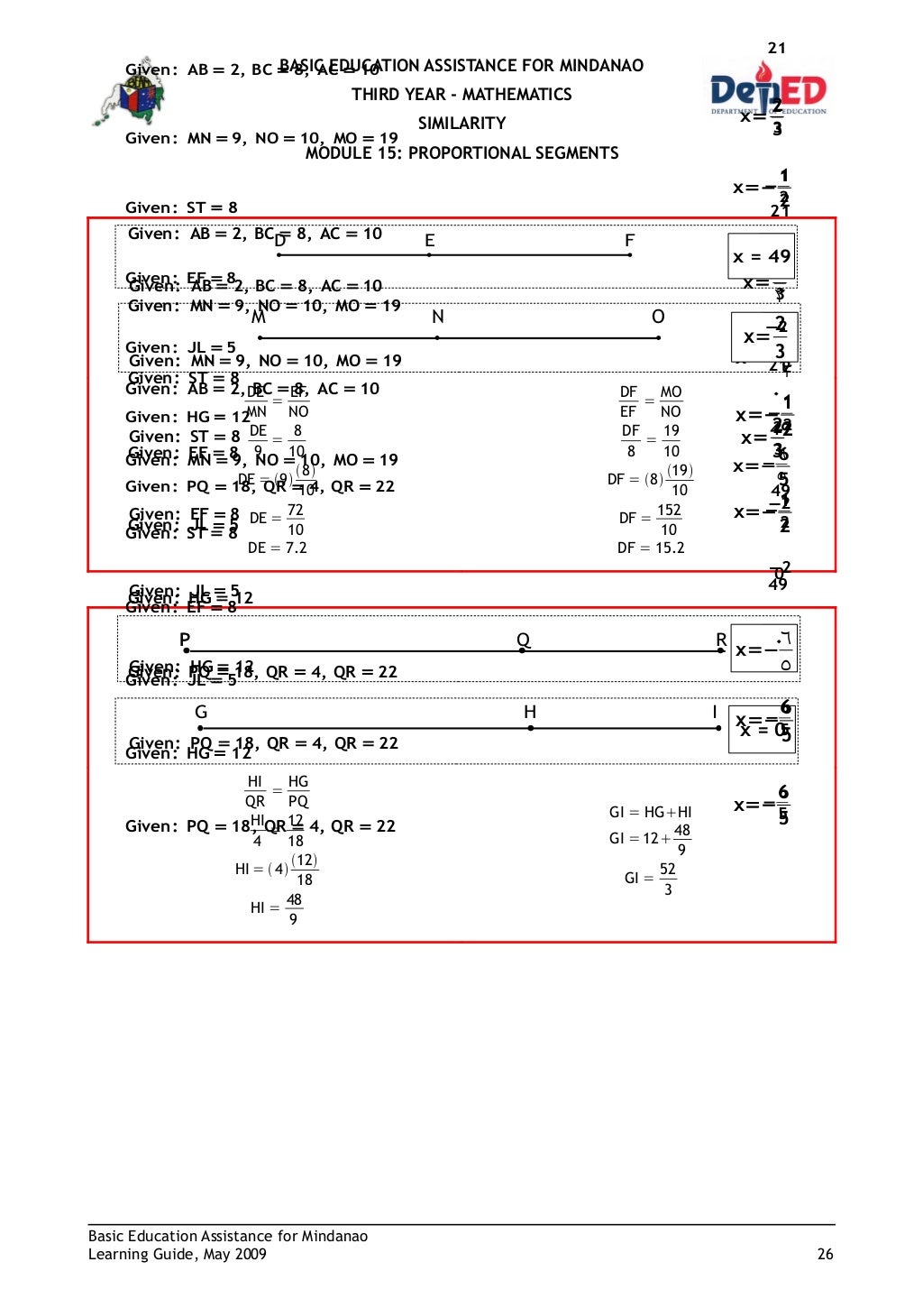 Mathematics 9 Proportional Segments mathematics-9-proportional-segments