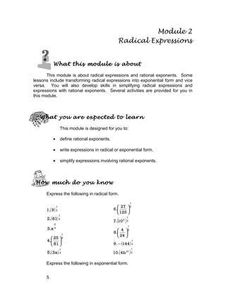 Mathematics 9 Radical Expressions (1) | DOC