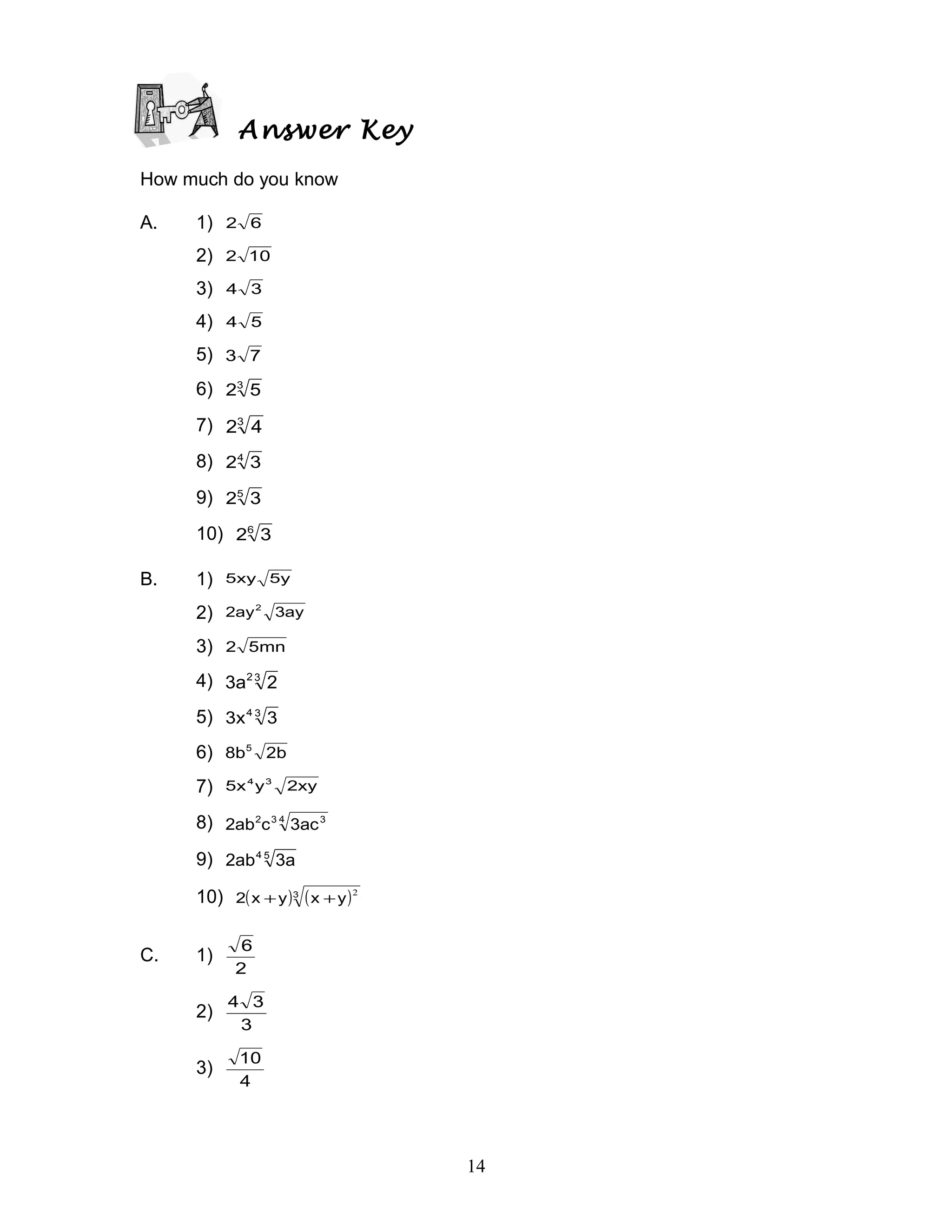 Mathematics 9 Radical Expressions (2) | DOC