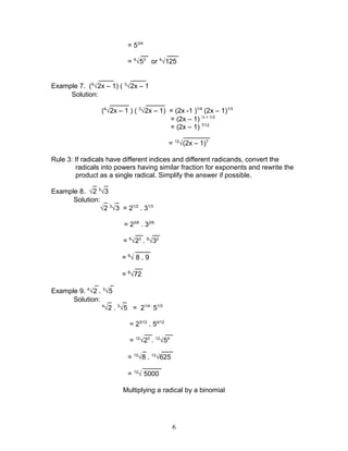 Mathematics 9 Radical expressions (4) | DOC