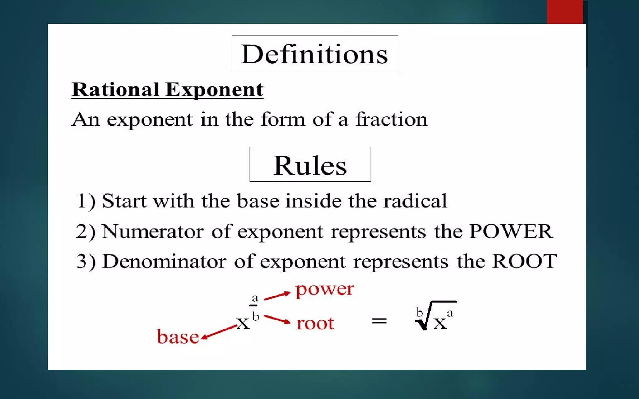 Mathematics 9 Lesson 6: Rational Exponents | PPT
