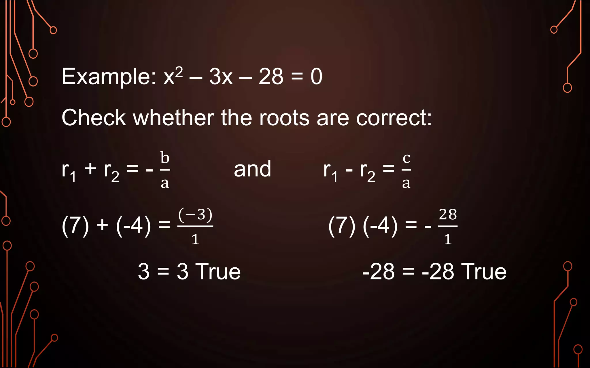Mathematics 9 Lesson 1 C Roots And Coefficients Of Quadratic Equations Pptx Physics Science