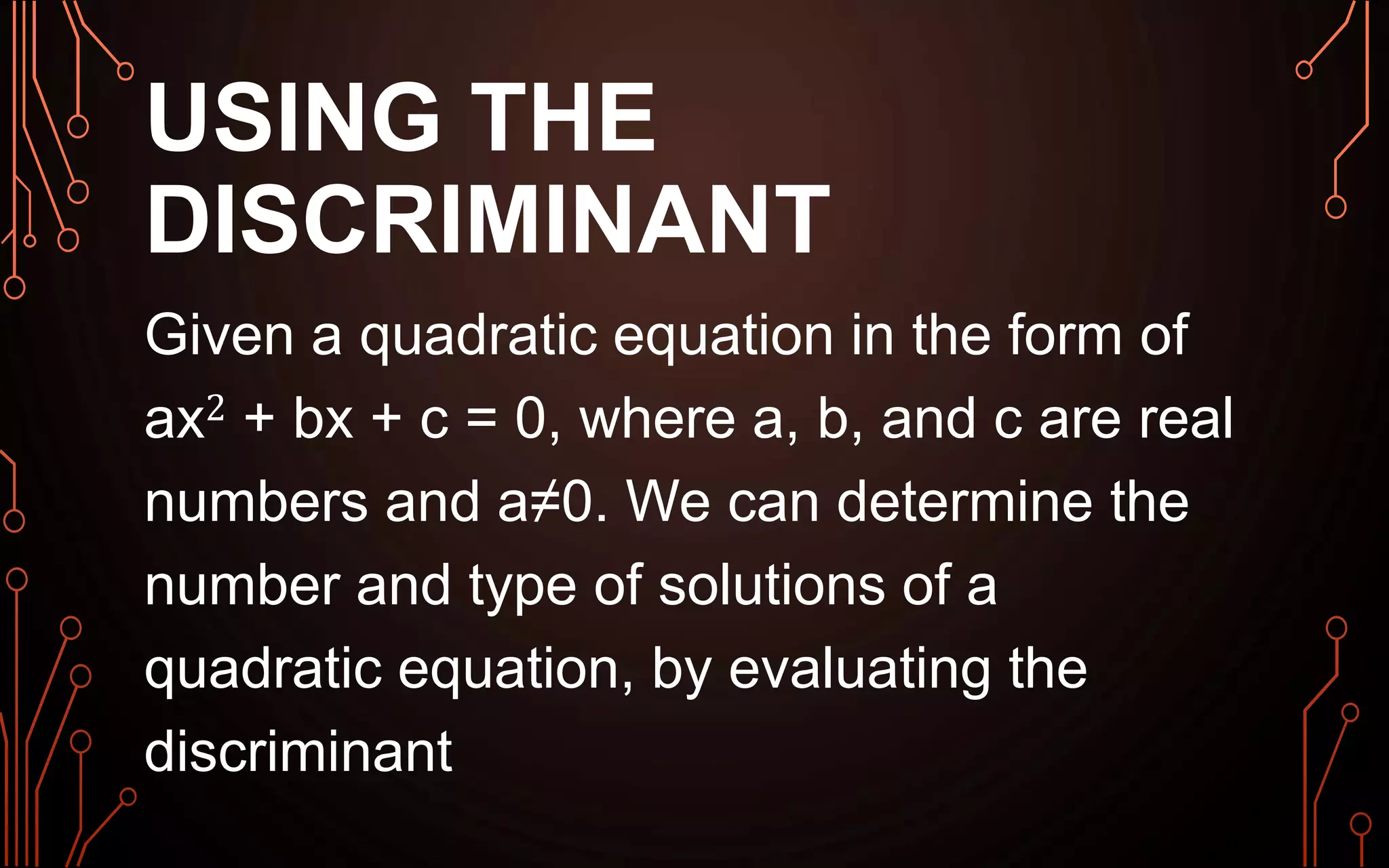 Mathematics 9 Lesson 1-C: Roots and Coefficients of Quadratic Equations ...