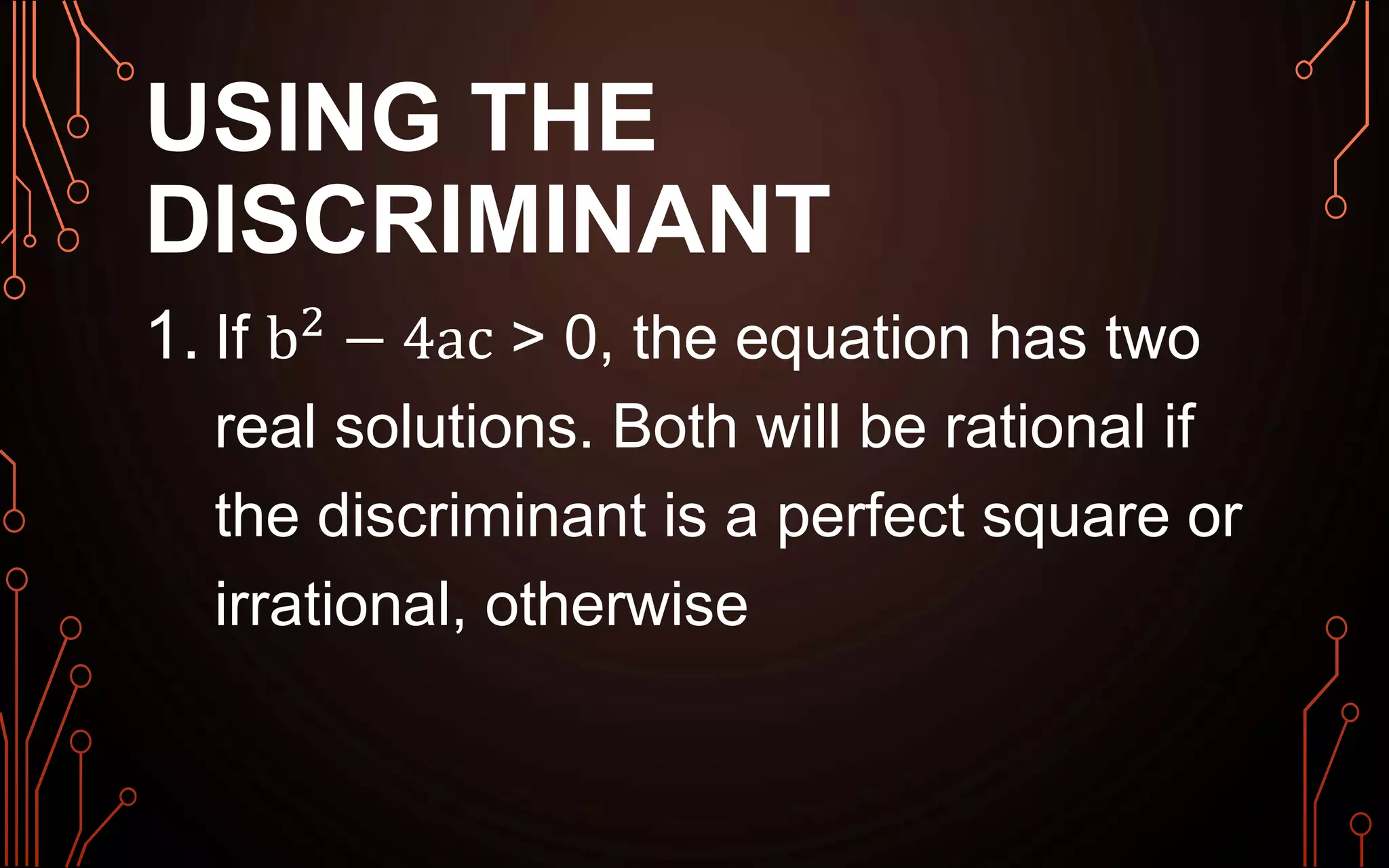 Mathematics 9 Lesson 1-C: Roots and Coefficients of Quadratic Equations ...