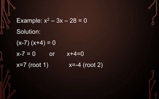Mathematics 9 Lesson 1-C: Roots and Coefficients of Quadratic Equations ...