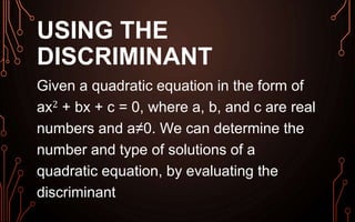 Mathematics 9 Lesson 1-C: Roots and Coefficients of Quadratic Equations ...