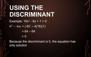 Mathematics 9 Lesson 1-C: Roots and Coefficients of Quadratic Equations ...