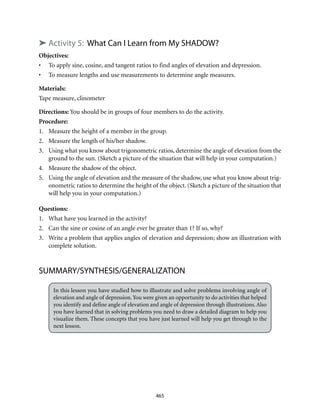 Mathematics 9 Six Trigonometric Ratios | PDF