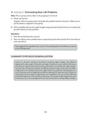 Mathematics 9 Six Trigonometric Ratios | PDF