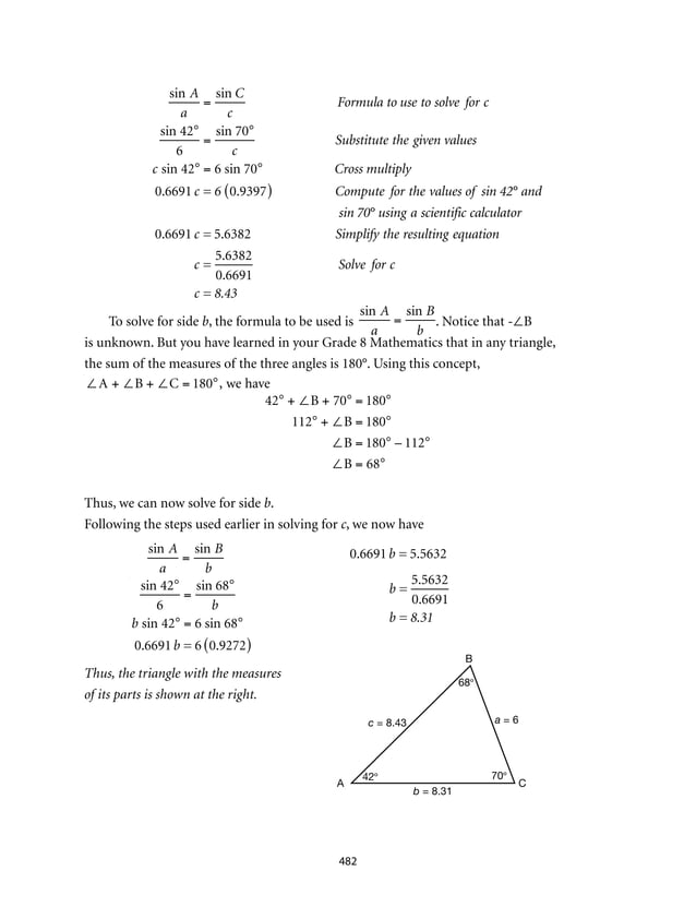 Mathematics 9 Six Trigonometric Ratios