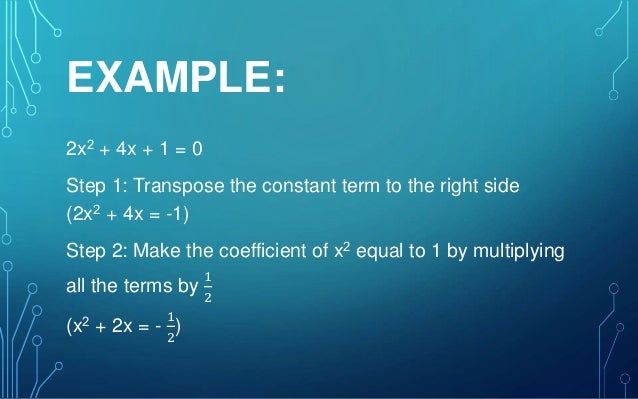 Mathematics 9 Lesson 1-A: Solving Quadratic Equations by Completing t…