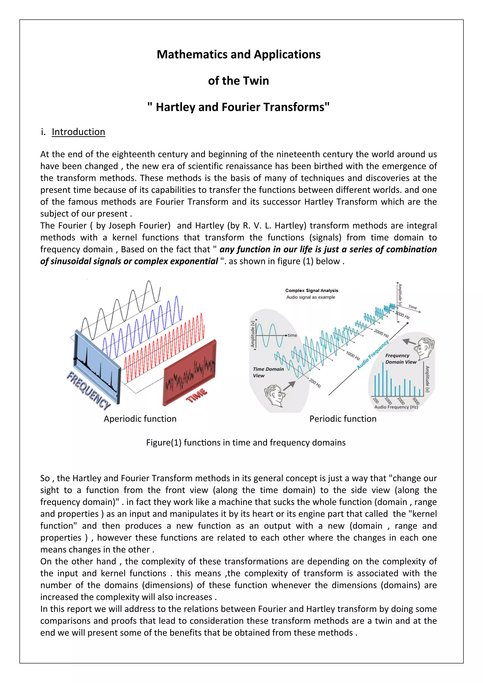 Mathematics and applications of the Hartley and Fourier Transforms | PDF