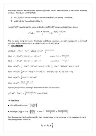 Mathematics and applications of the Hartley and Fourier Transforms | PDF