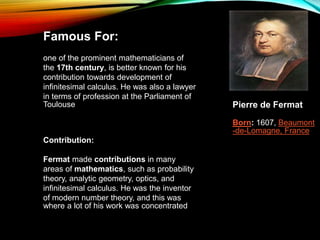 Mathematics and science 17th and 18th Century | PPT