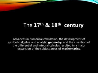 Mathematics and science 17th and 18th Century | PPT
