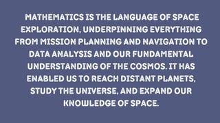 Mathematics and space exploration pdf | PDF