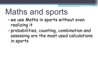 Mathematics and sports | PPTX