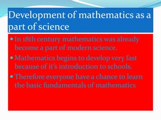Mathematics applied in major fields of science and technology | PPTX