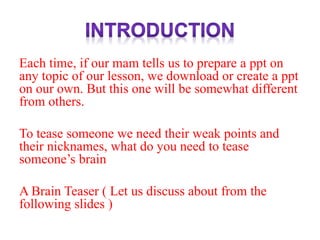 brain teaser | PPTX