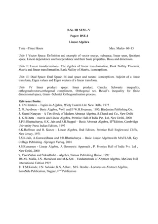 Mathematics BSc Sem V, VI syllabus.pptx | Educational Assessment ...