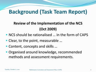 Mathematics caps intermediate phase | PPTX