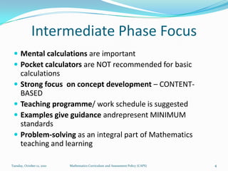 Mathematics caps intermediate phase | PPTX