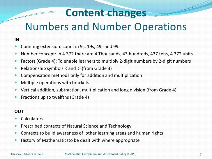 Mathematics caps intermediate phase Mathematics caps intermediate phase