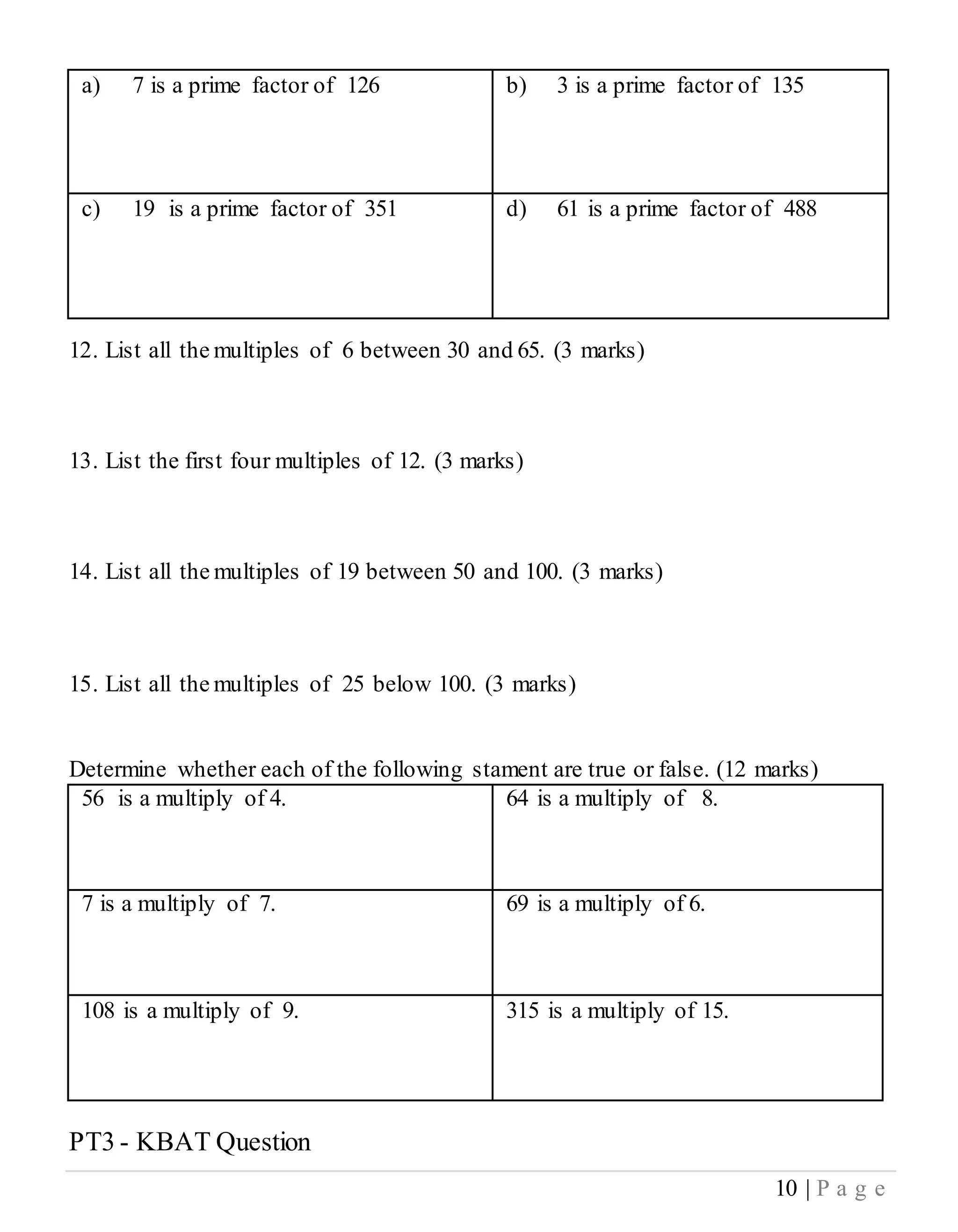 [NEW] Mathematics Form 1-Chapter 2 Factors and Multiples -Prime Number, Factors, Prime Factors ...
