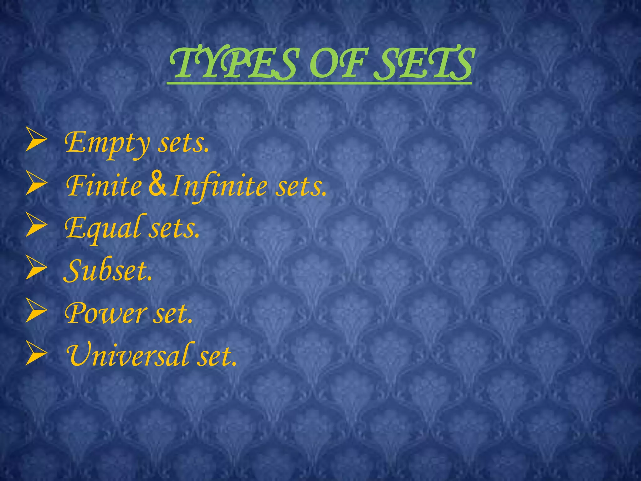 Mathematics class XI SETS | PPTX