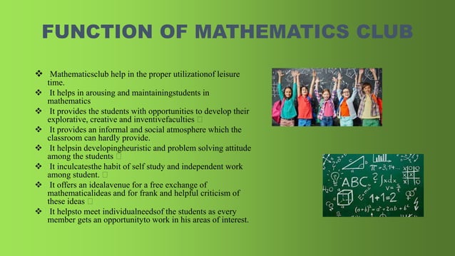 Mathematics club | PPTX | Homework and Study | Education