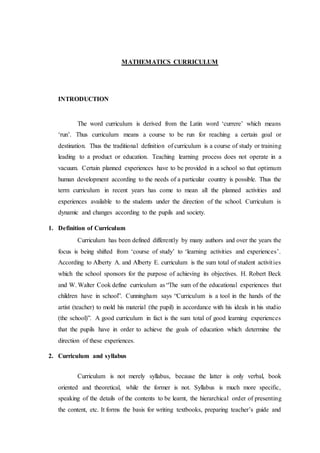 Mathematics curriculum | PDF