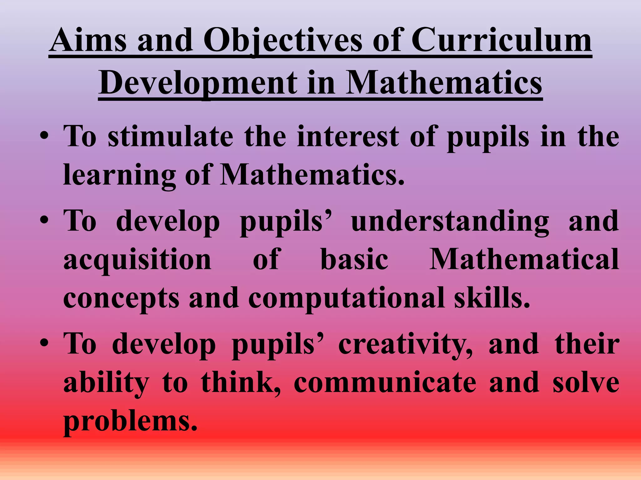 Mathematics Curriculum: An Analysis | PPT
