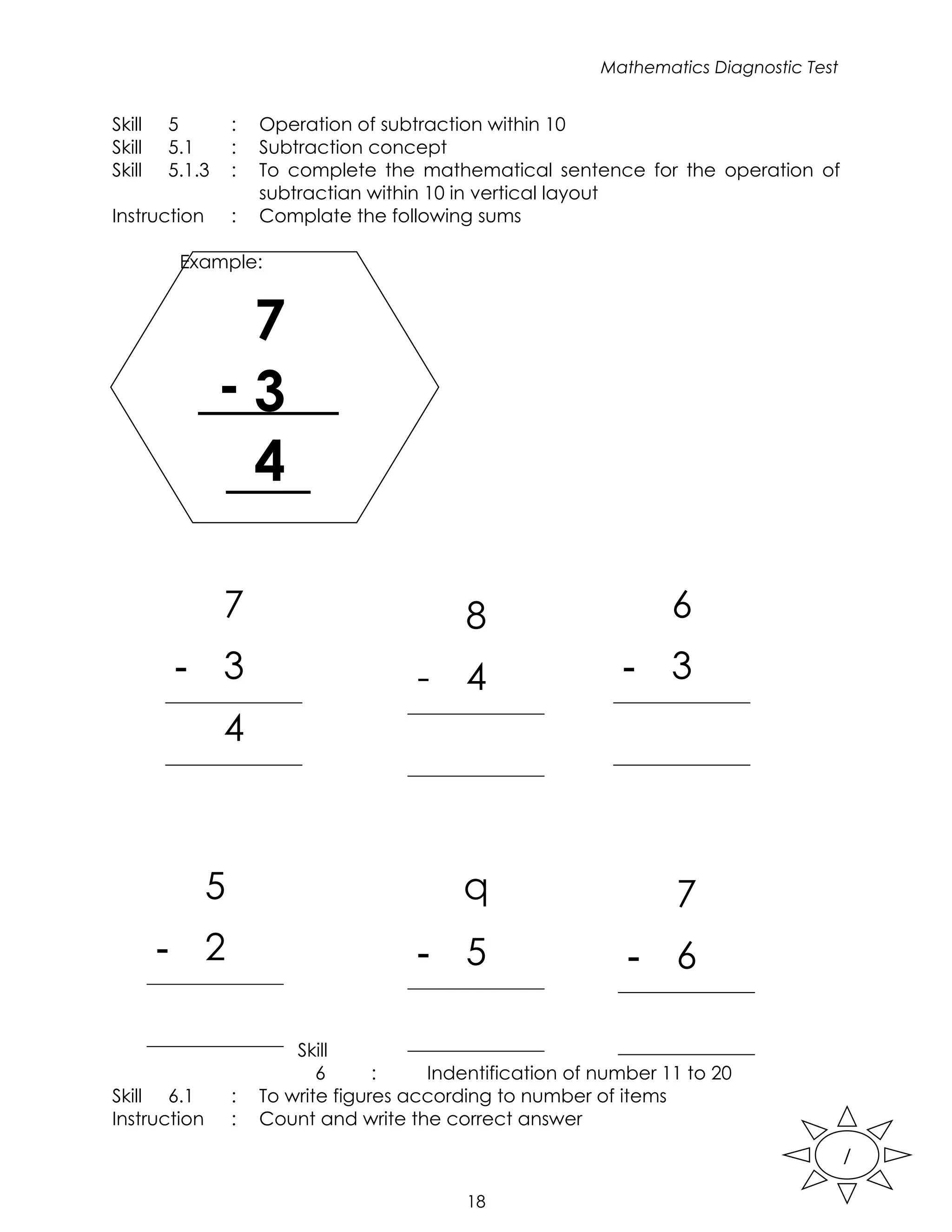 Mathematics diagnostics test | DOC
