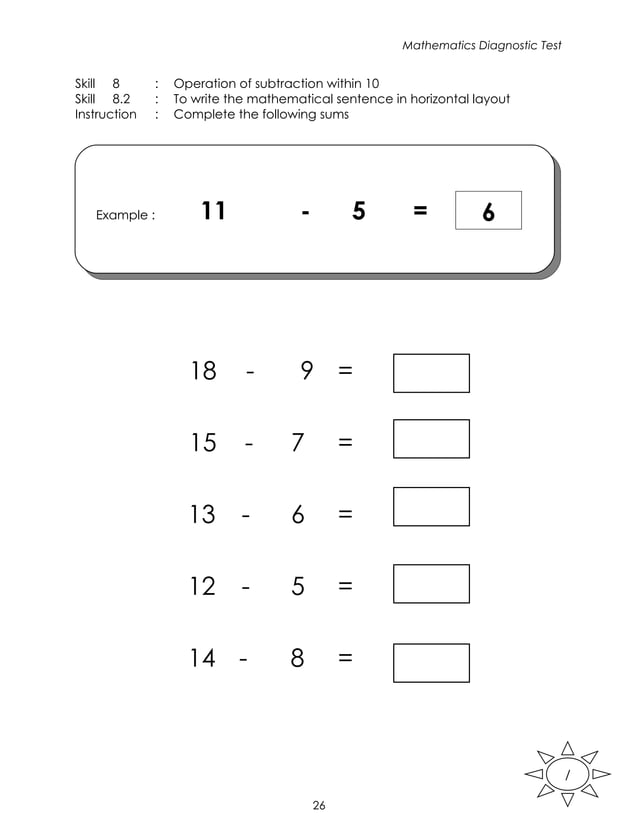 Mathematics diagnostics test