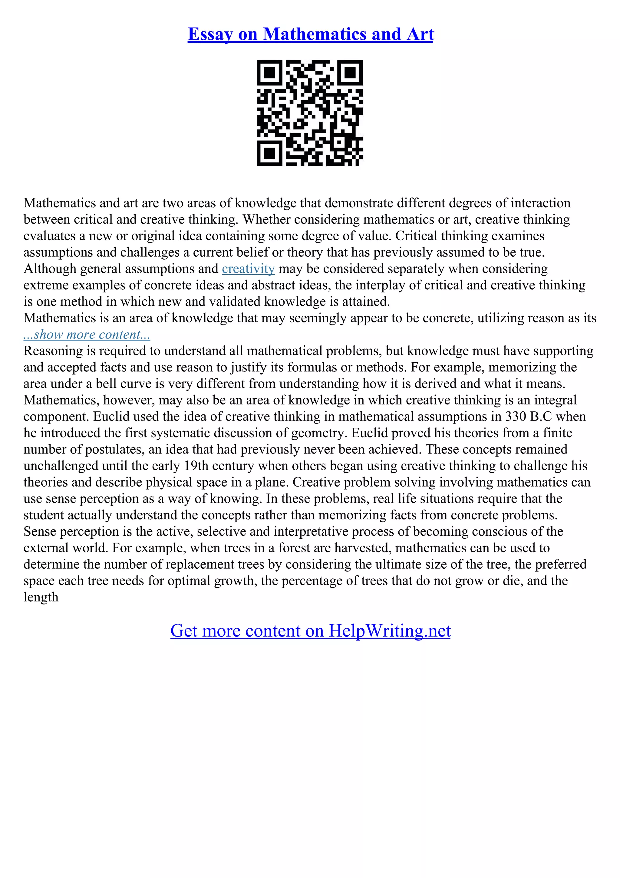 Mathematics Essay Topics | PDF