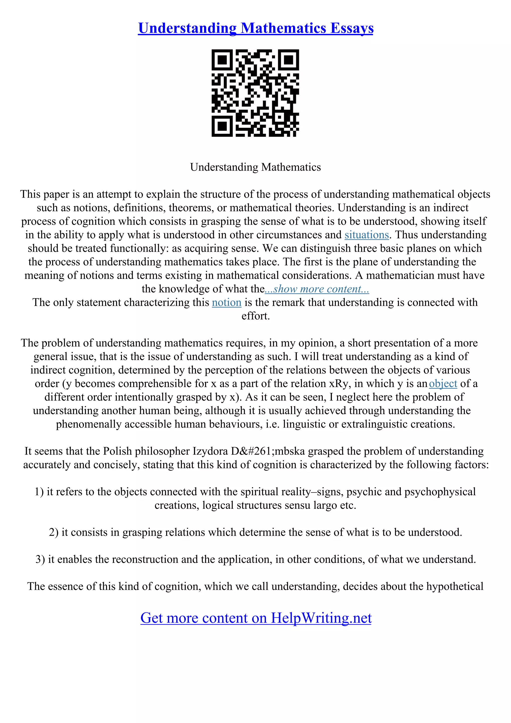 Mathematics Essay Topics | PDF