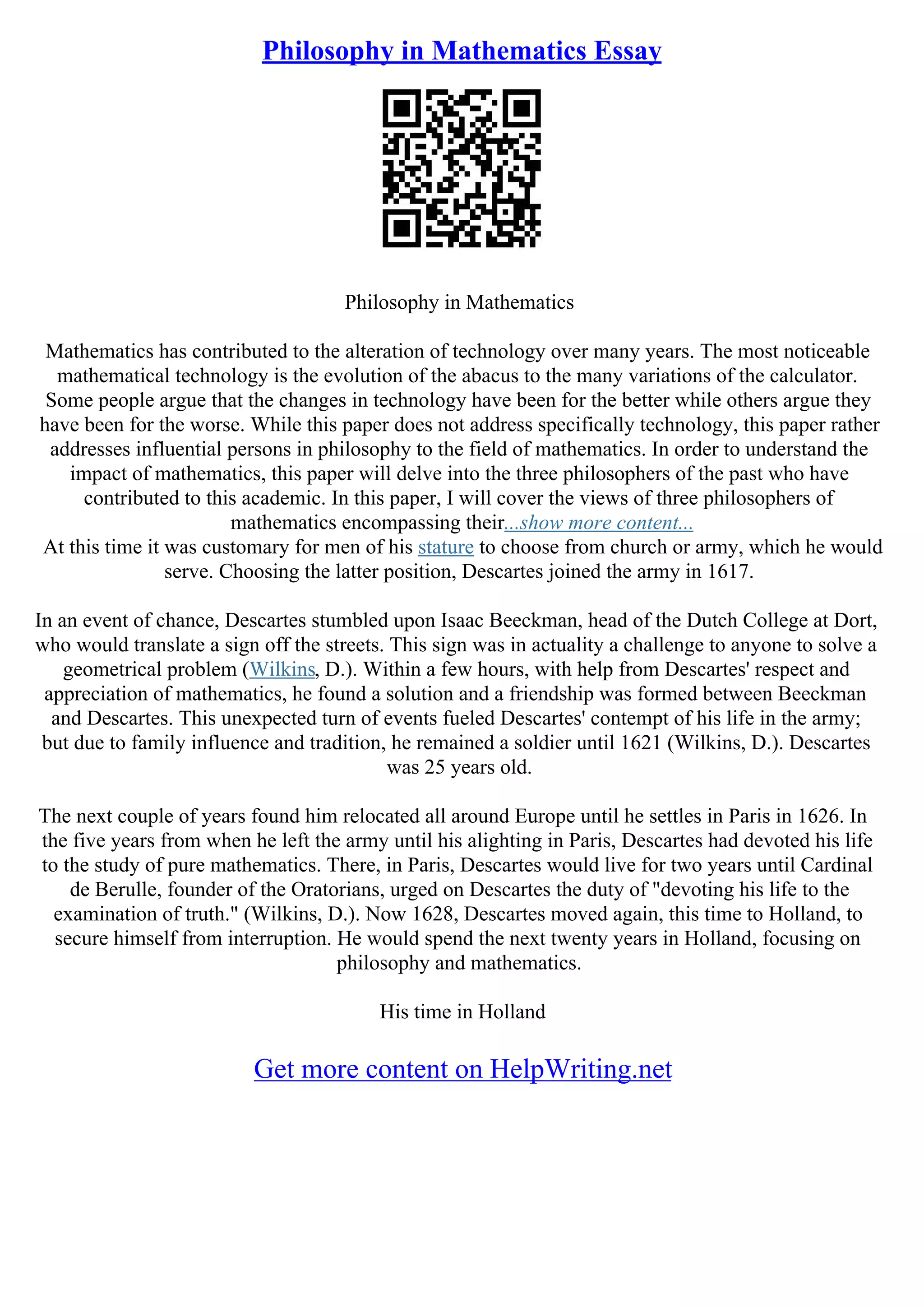 Mathematics Essay Topics | PDF