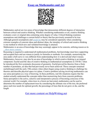 Mathematics Essay Topics | PDF