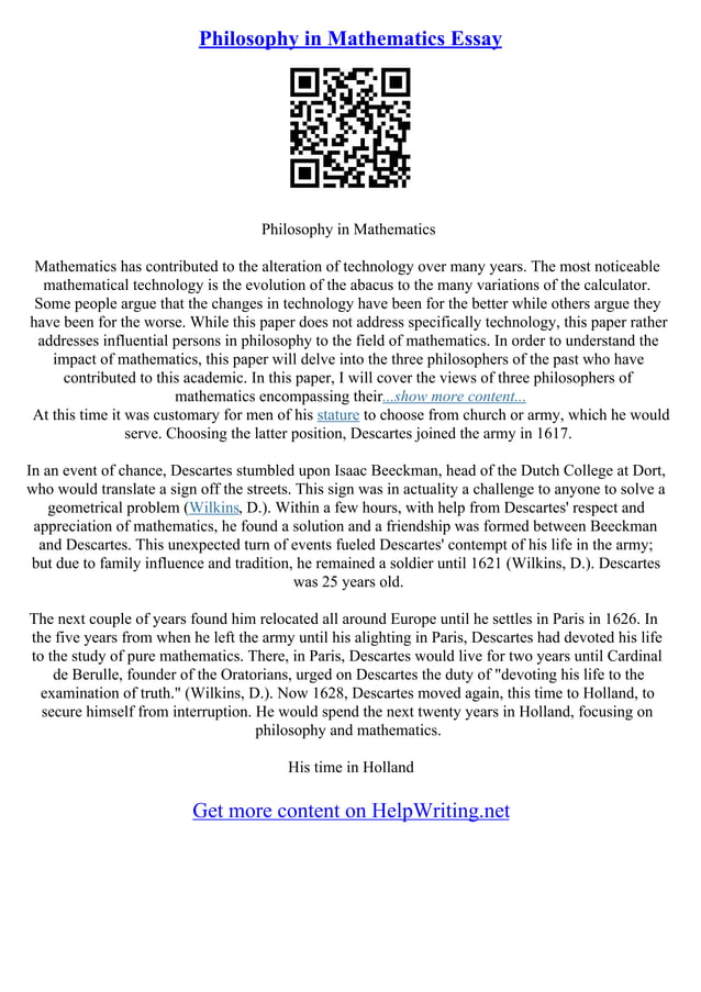 Mathematics Essay Topics | PDF