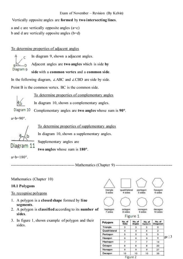 Mathematics form 1 - Chapter 9-12 By Kelvin | DOCX | Geography | Science