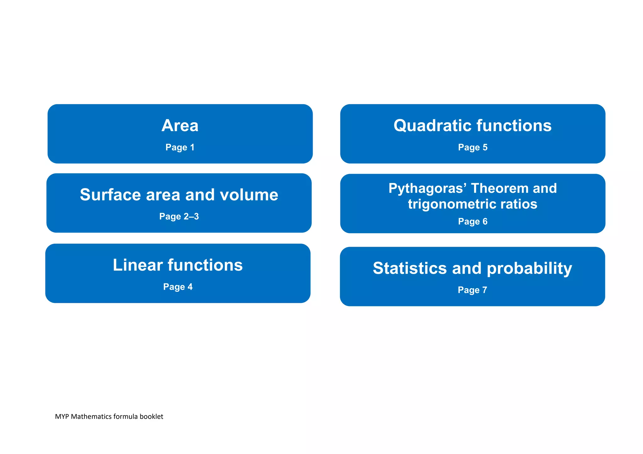 Mathematics formula booklet | PDF