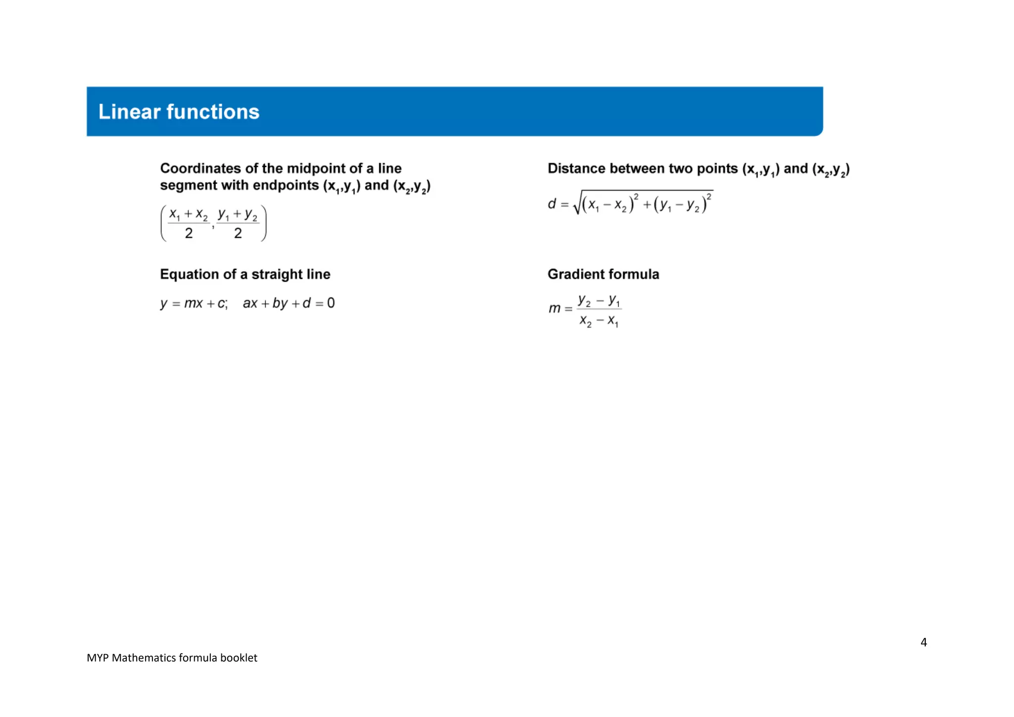 Mathematics formula booklet | PDF
